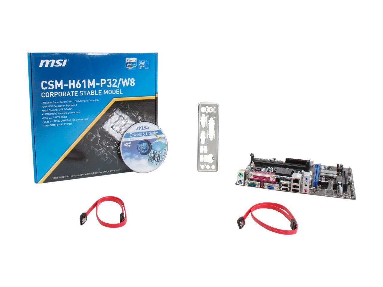 MSI CSM-H61M-P32/W8 LGA 1155 Micro ATX Intel Motherboard - Newegg.com