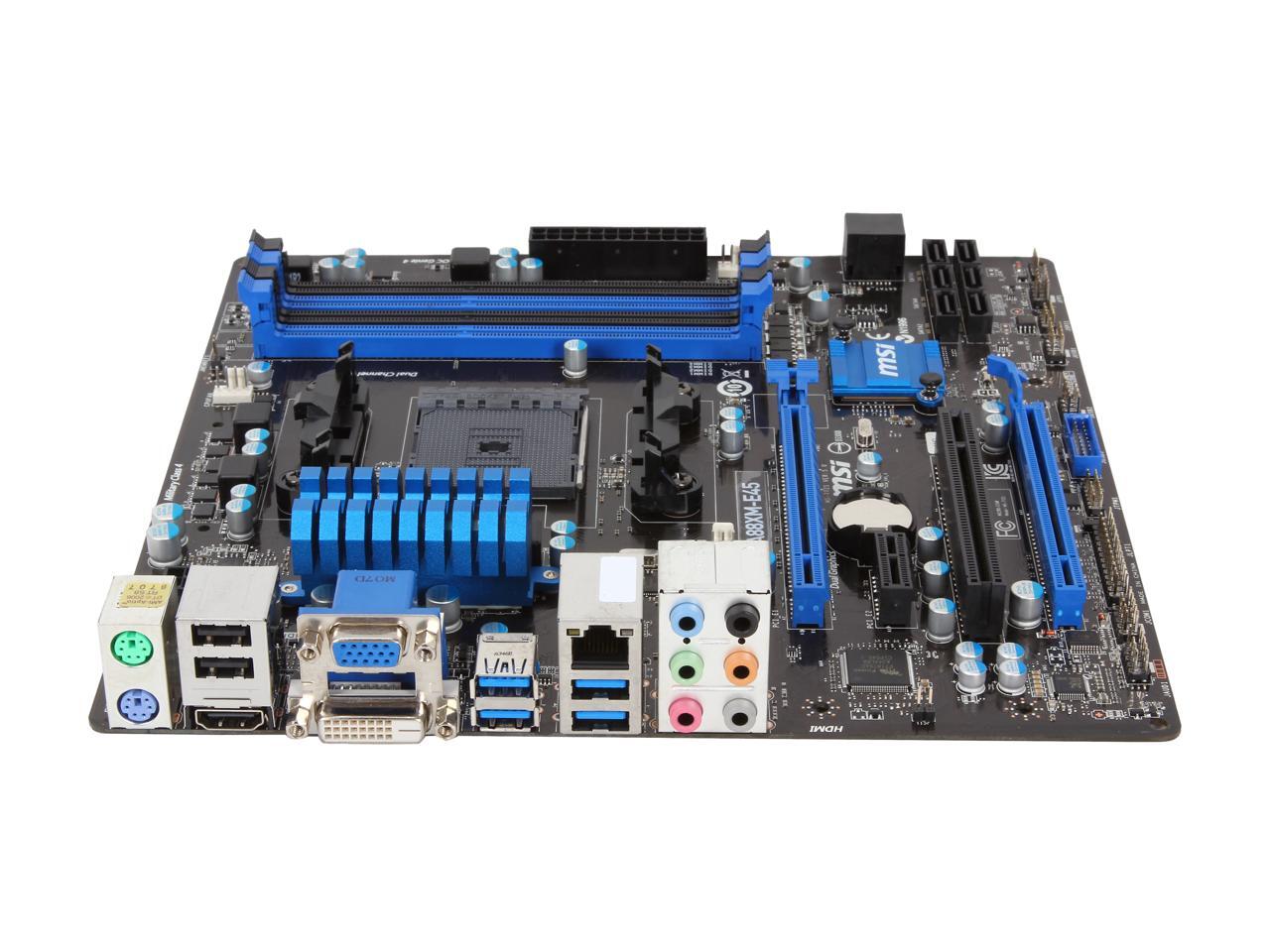 MSI A88XM-E45 FM2+ / FM2 Micro ATX AMD Motherboard - Newegg.com