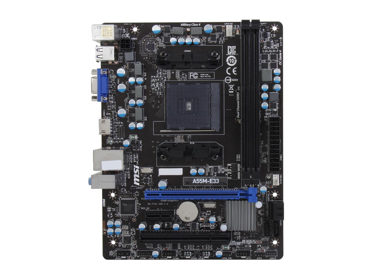 MSI A55M-E33 FM2+ / FM2 Micro ATX AMD Motherboard - Newegg.ca