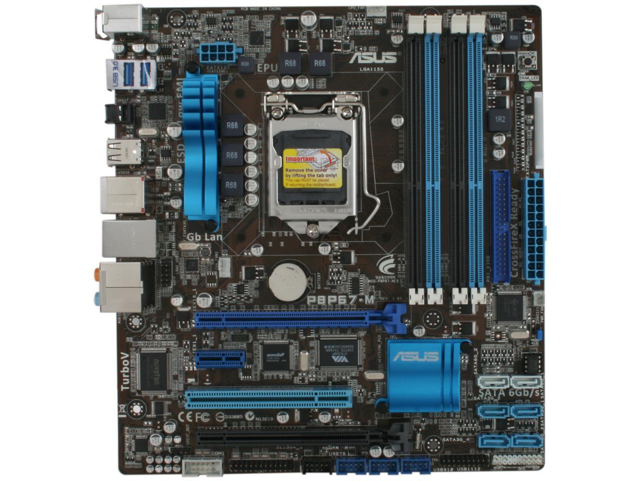 ASUS P8P67-M (REV 3.0) LGA 1155 Micro ATX Intel Motherboard - Newegg.com