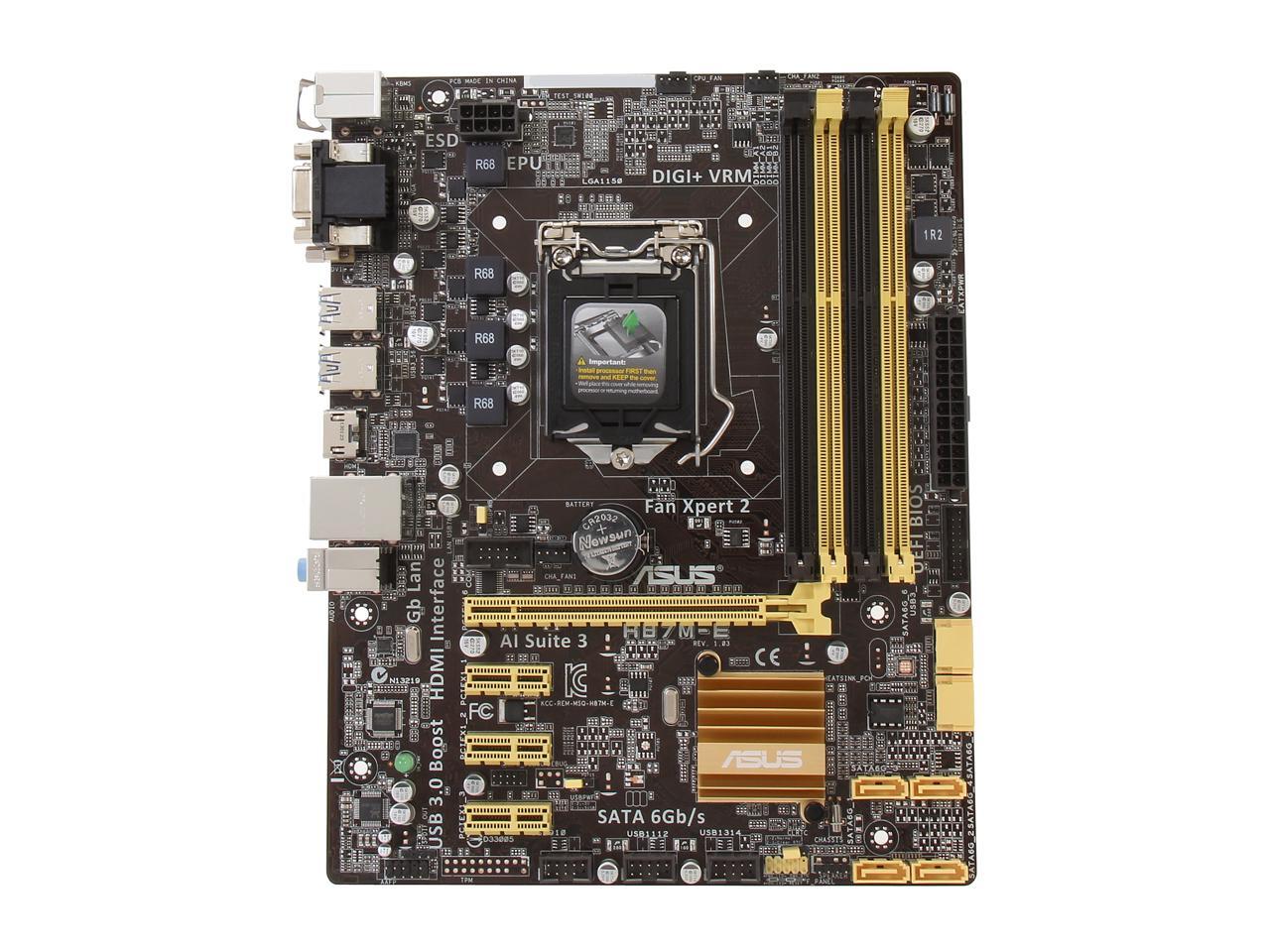 ASUS H87M-E LGA 1150 uATX Intel Motherboard - Newegg.com
