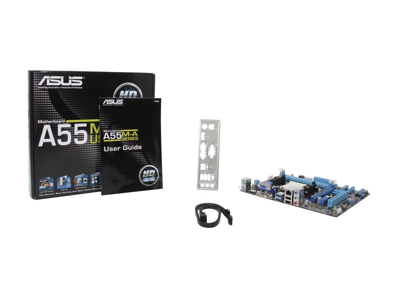 ASUS A55M-A/USB3 FM2 Micro ATX USB 3.0 and Native HDMI/DVI Outputs AMD ...