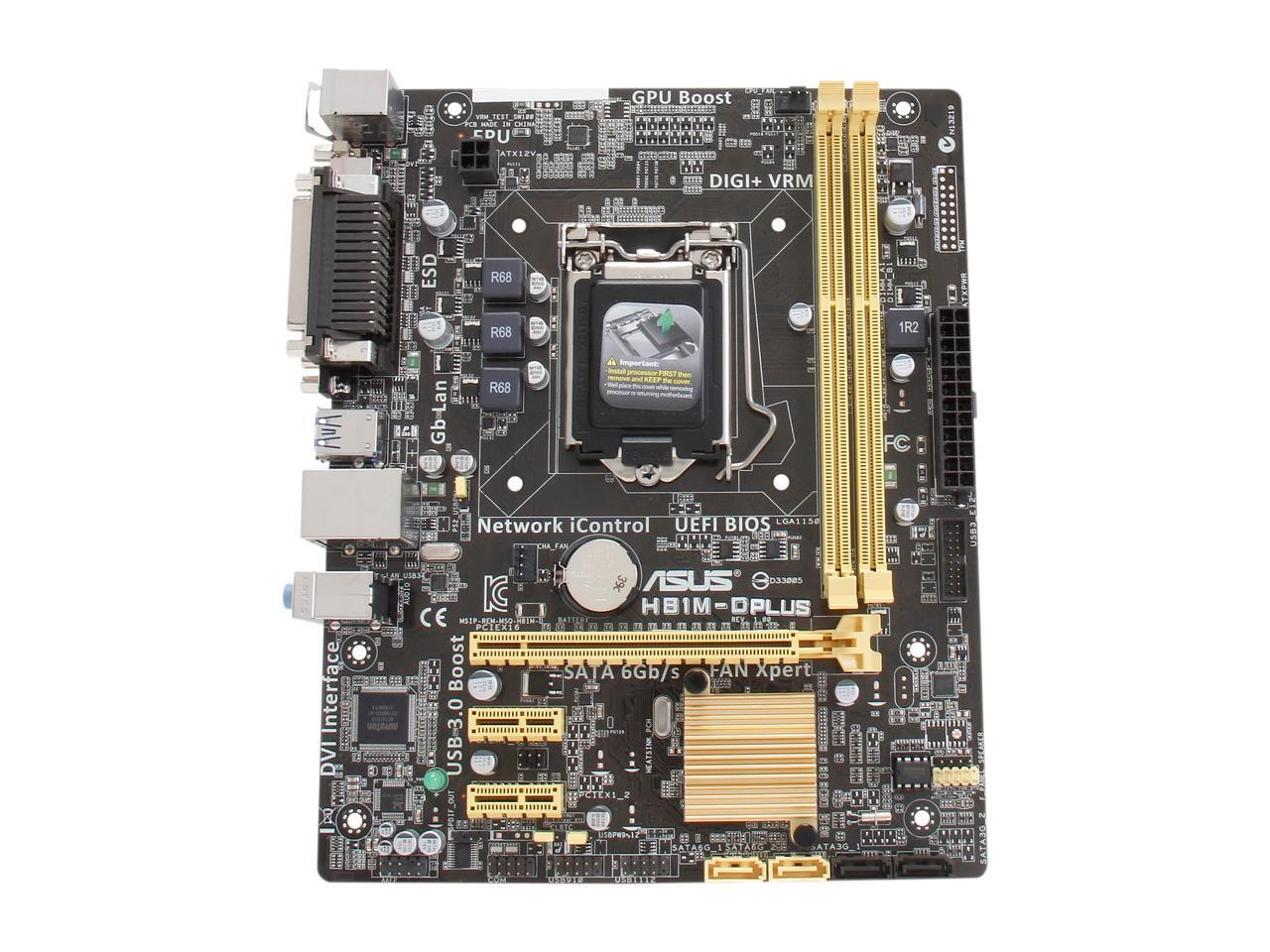Used - Very Good: ASUS H81M-D PLUS LGA 1150 Micro ATX Intel Motherboard ...