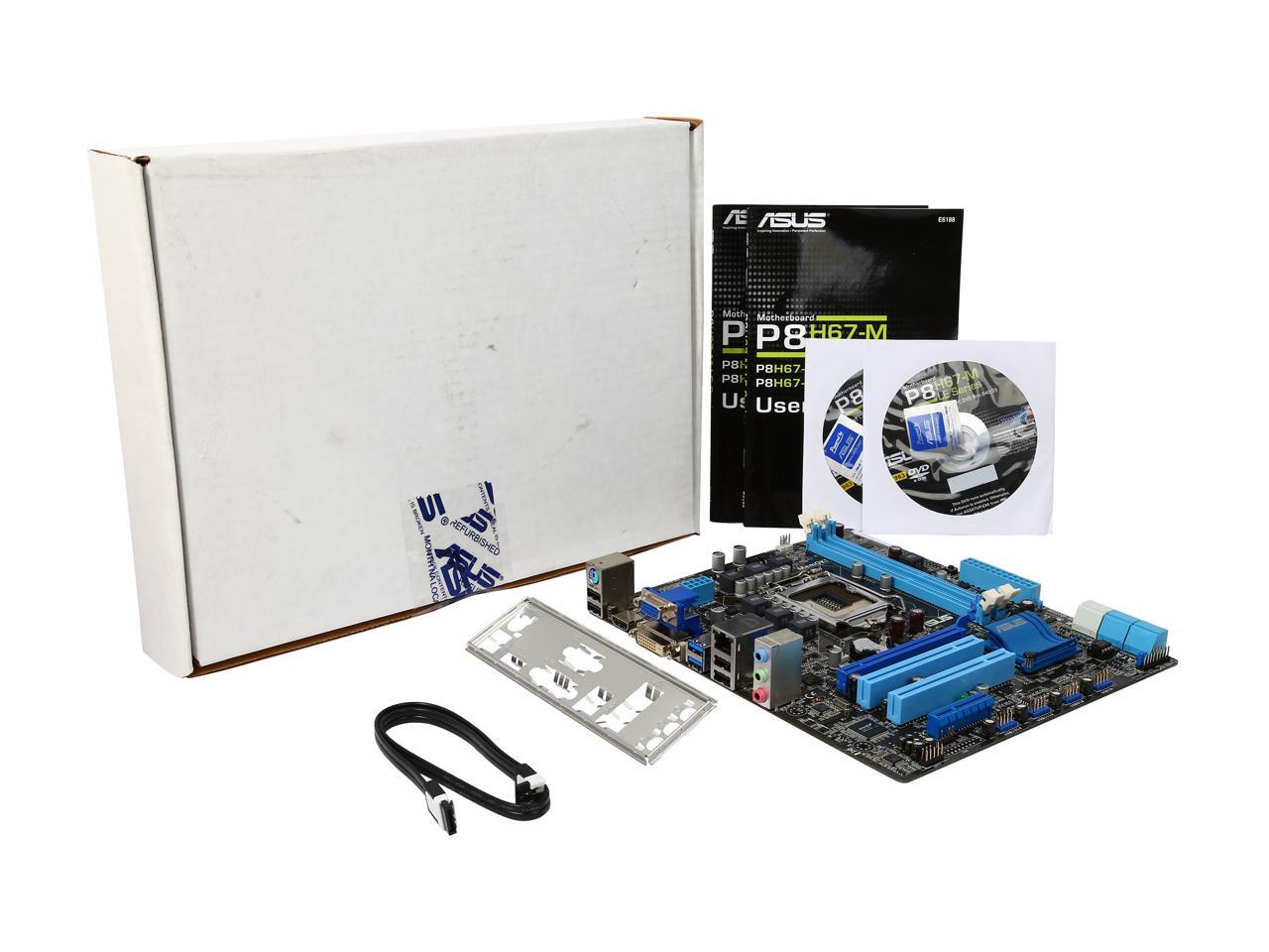 Refurbished: ASUS P8H67-M LE-R LGA 1155 Micro ATX Intel Motherboard ...