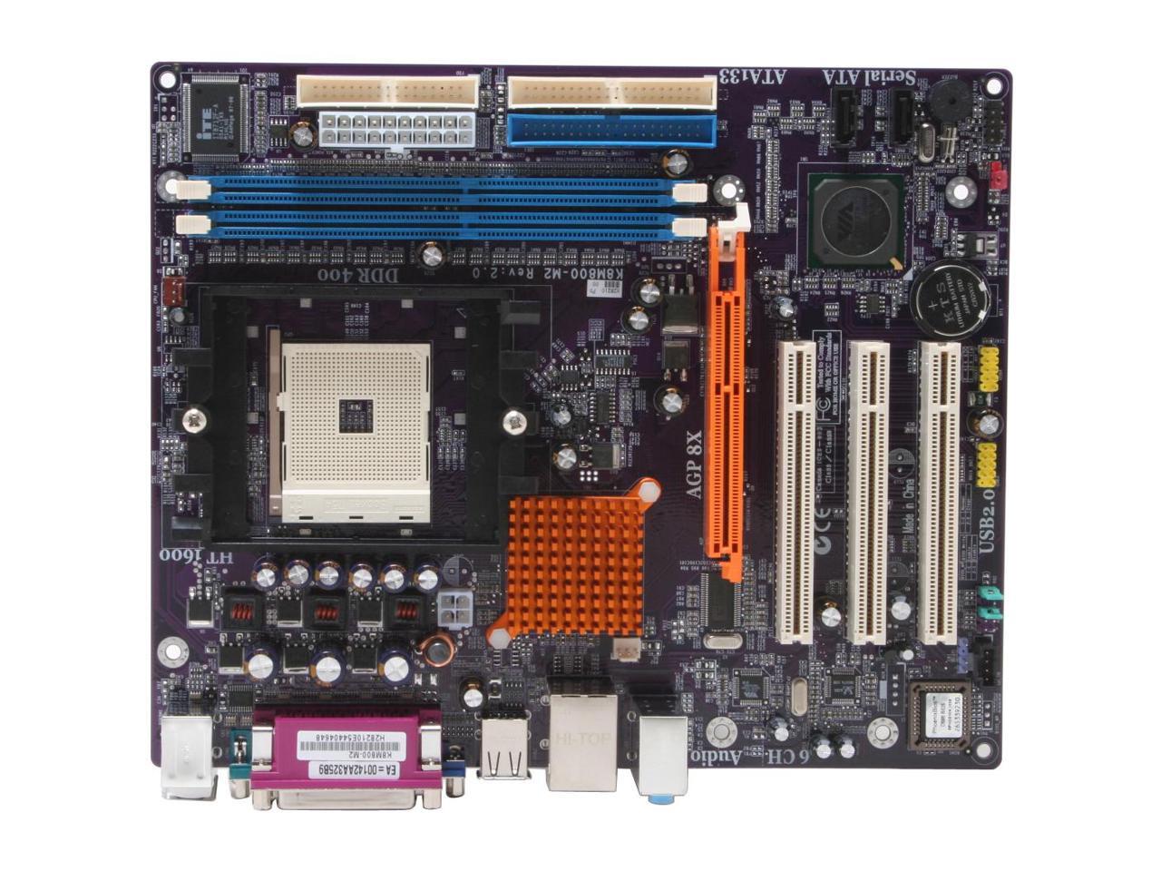 ECS K8M800-M2 (2.0) 754 Micro ATX AMD Motherboard - Newegg.com