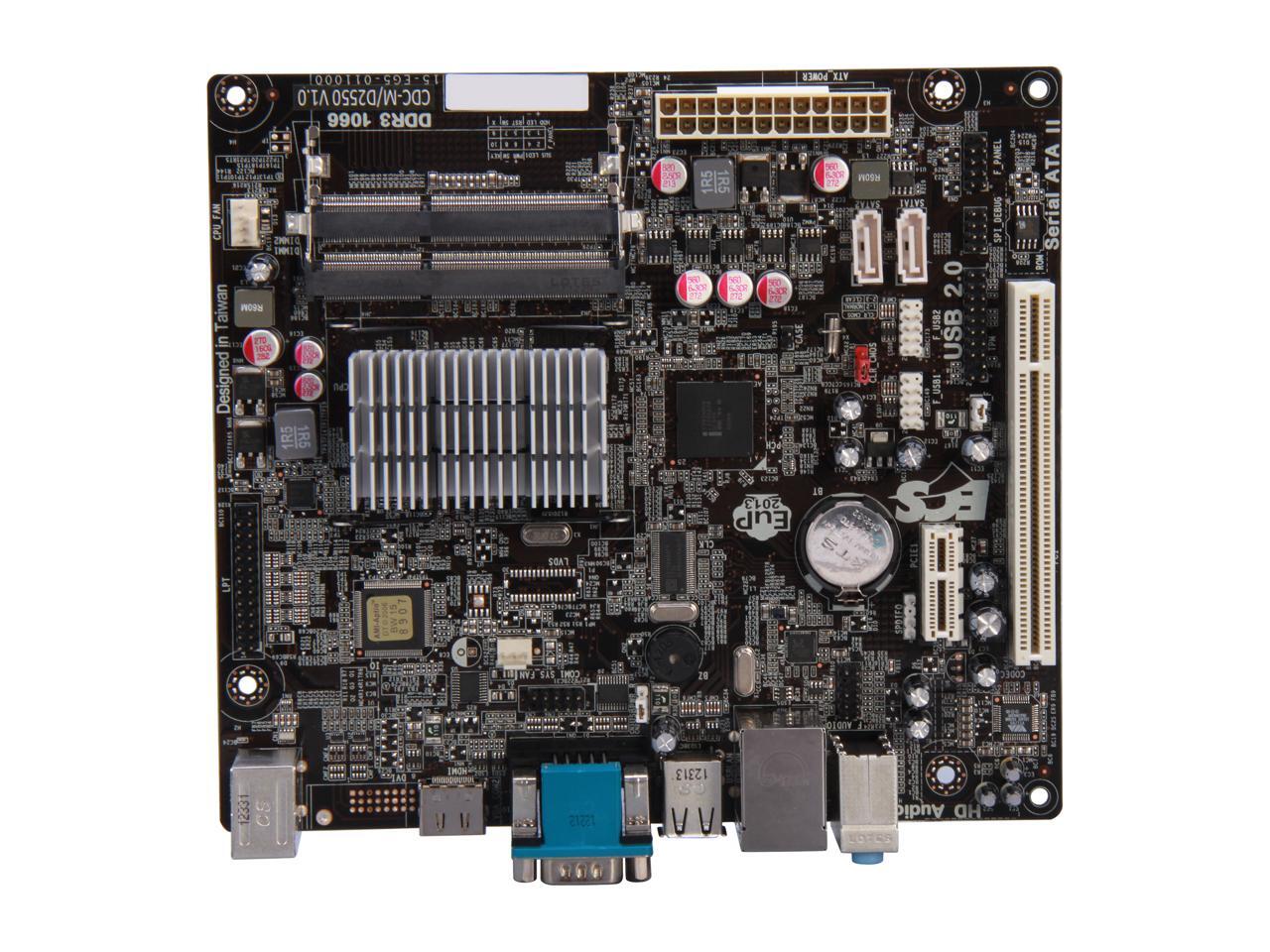 ECS CDC-M/D2550(1.0) Intel Atom D2550 Micro ATX Motherboard / CPU / VGA ...