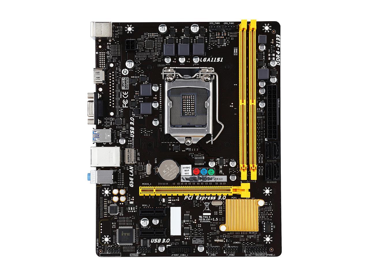BIOSTAR H110MH PRO D4 LGA 1151 Micro ATX Intel Motherboard - Newegg.ca