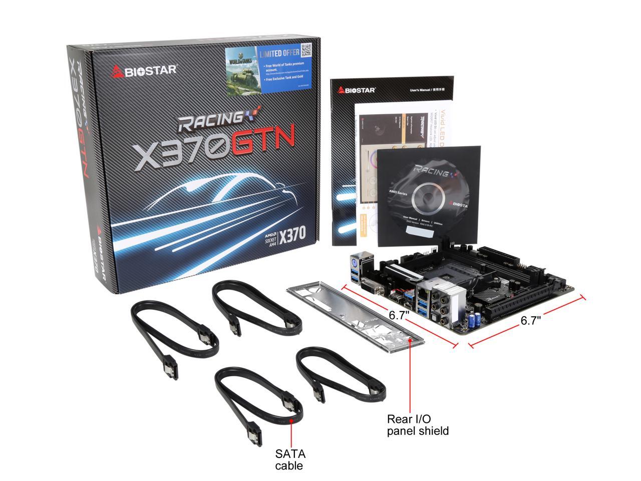 Used Very Good Biostar X370gtn Am4 Mini Itx Amd Motherboard