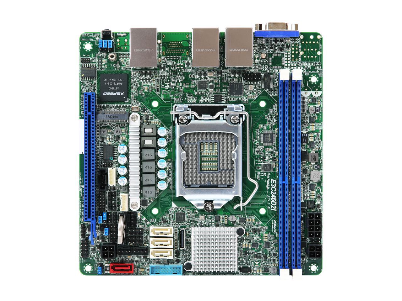 AsRock Rack E3C246D2I Mini-ITX Server Motherboard LGA 1151 Intel C246 ...