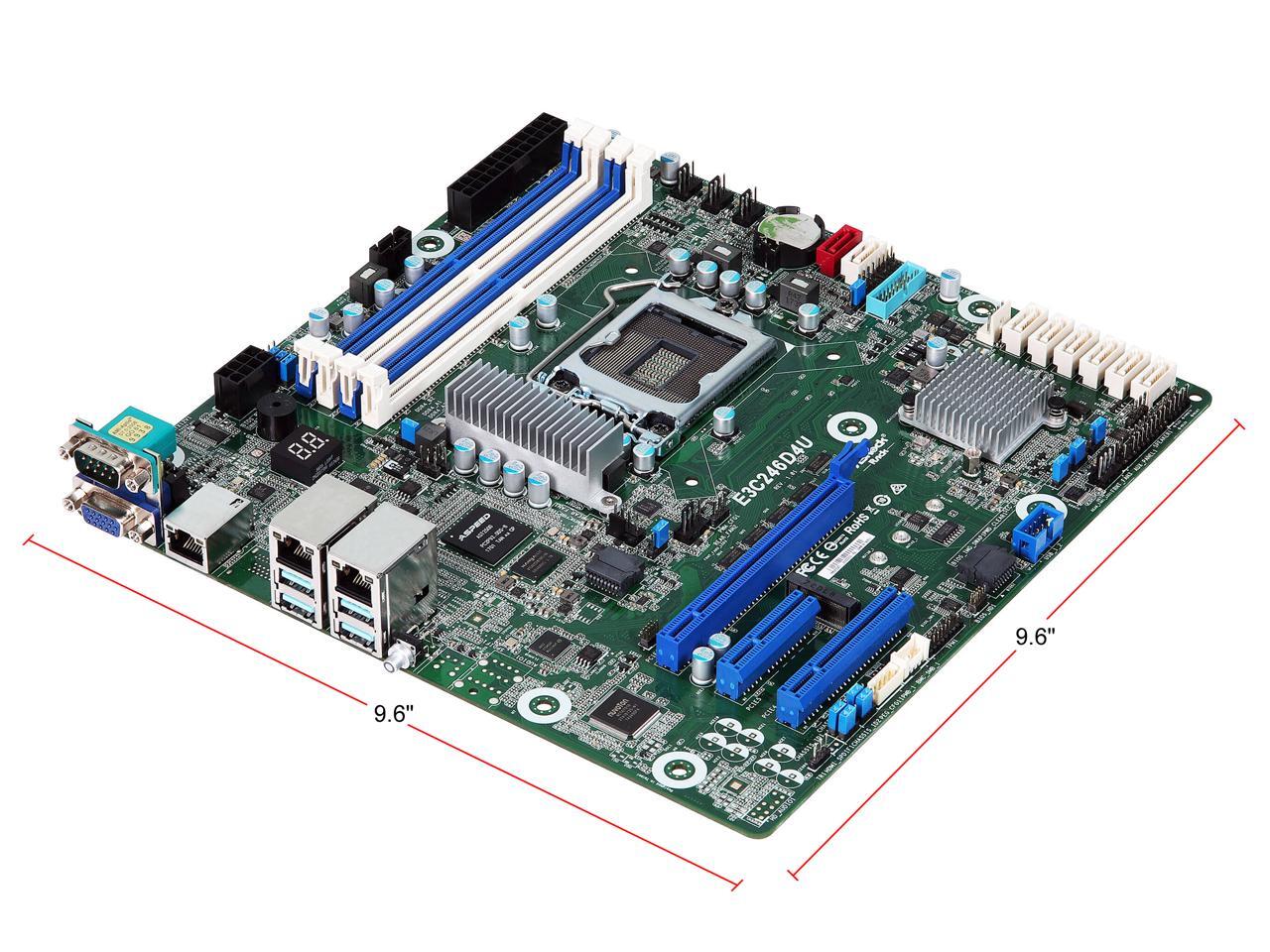 AsRock Rack E3C246D4U/BULK Micro ATX Server Motherboard - Newegg.com