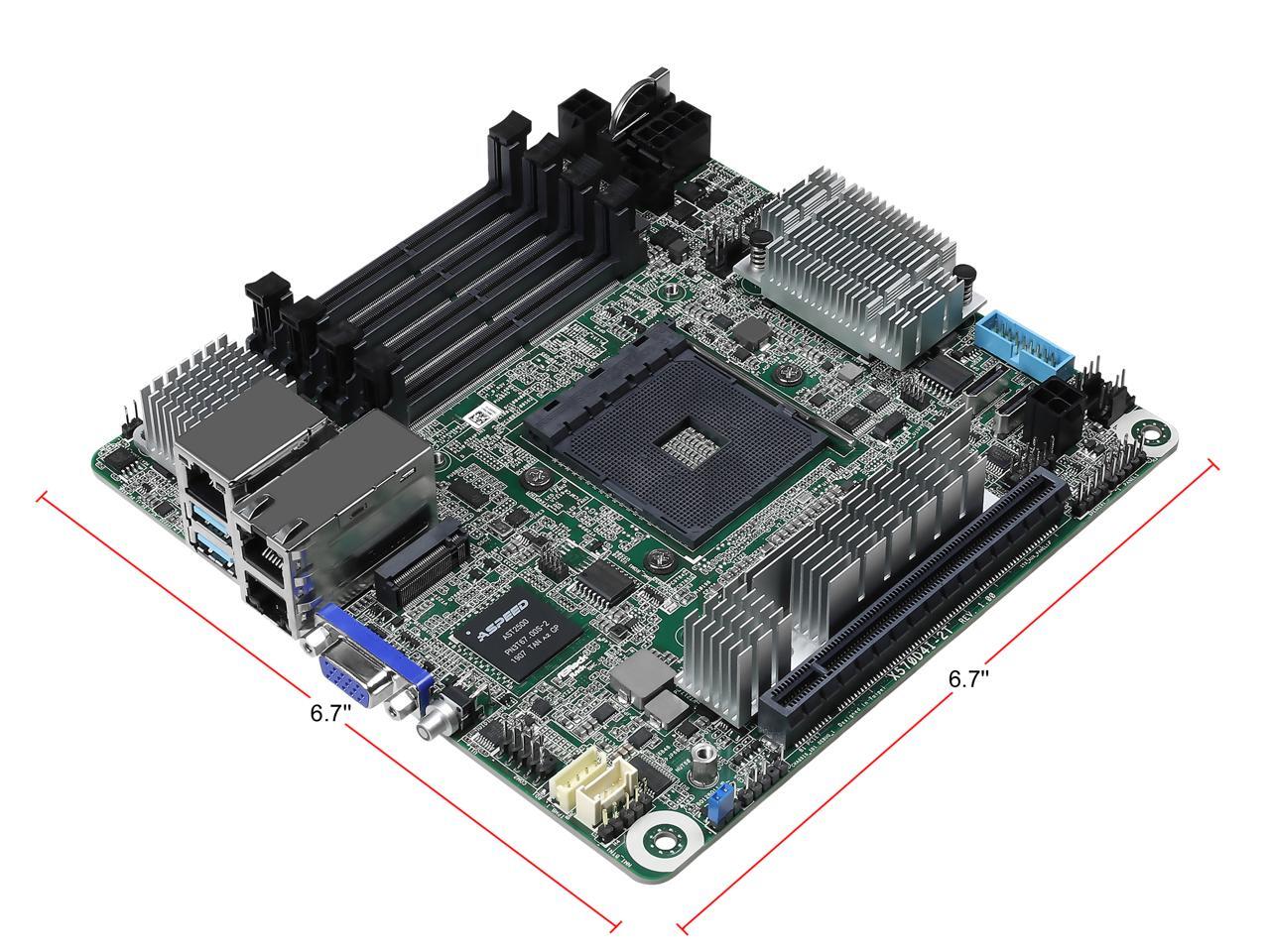 AsRock Rack X570D4I-2T Mini-ITX Server Motherboard AM4 PGA 1331 X570 ...