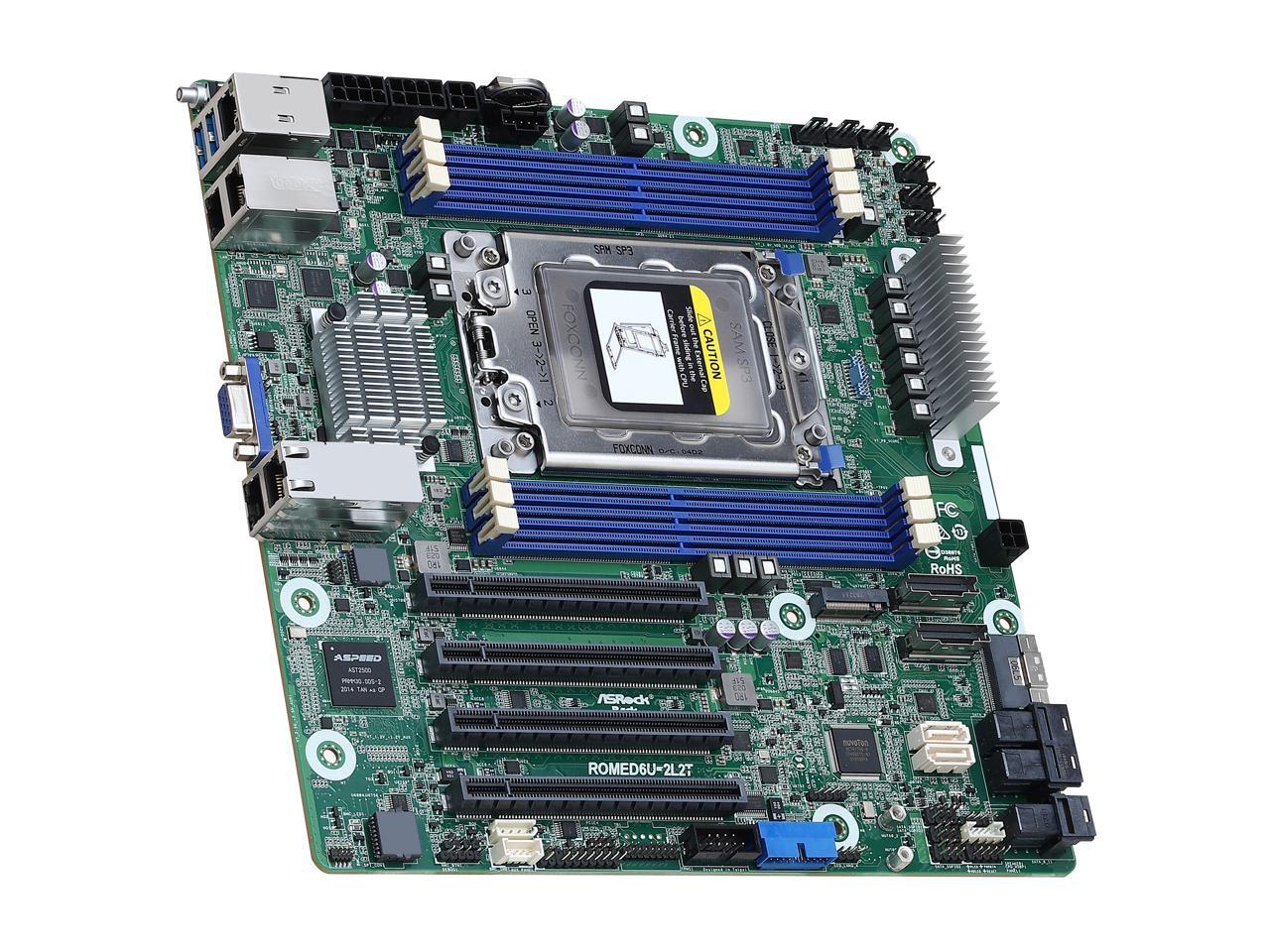 AsRock Rack ROMED6U-2L2T Micron-ATX Server Motherboard AMD SP3 (LGA4094 ...