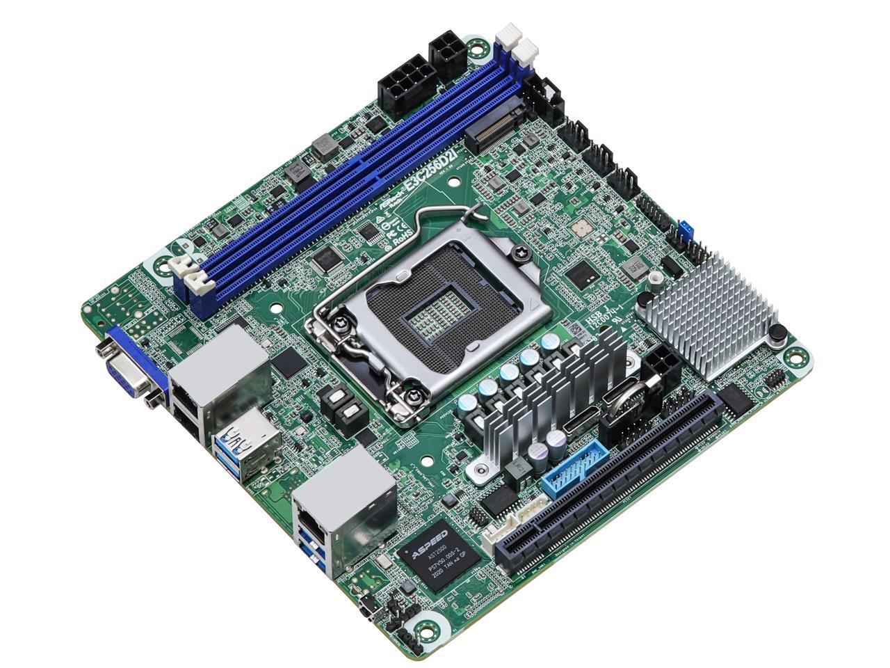 AsRock Rack E3C256D2I Mini ITX Server Motherboard - Newegg.com
