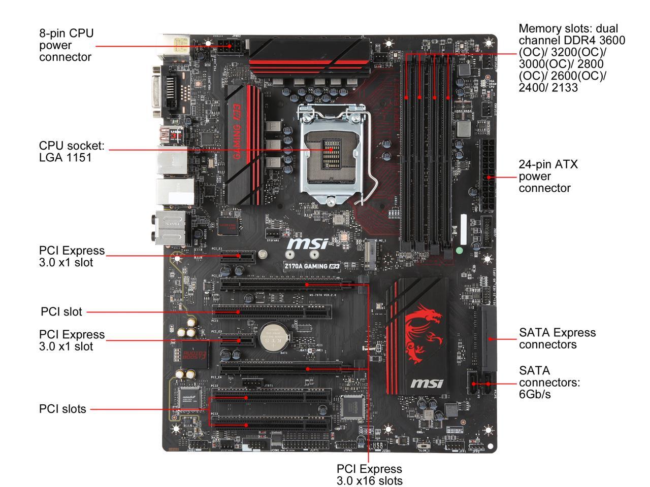 Refurbished: MSI Z170A GAMING M3 LGA 1151 ATX Intel Motherboard - Newegg.ca