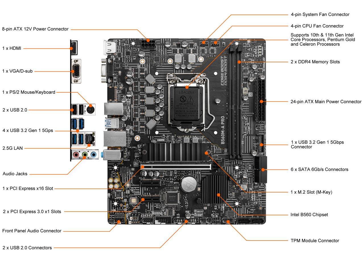 MSI B560M-A PRO LGA 1200 Micro ATX Intel Motherboard - Newegg.ca