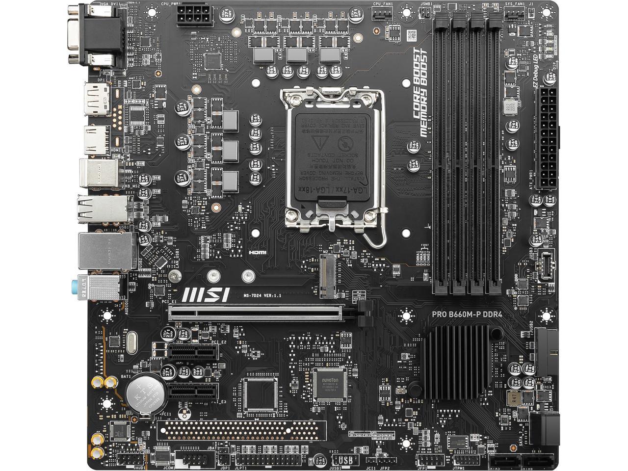 MSI PRO B660M P DDR4 LGA 1700 Micro ATX Intel Motherboard Newegg MSI PRO B660M P DDR4 LGA 1700 Micro ATX Intel Motherboard Newegg