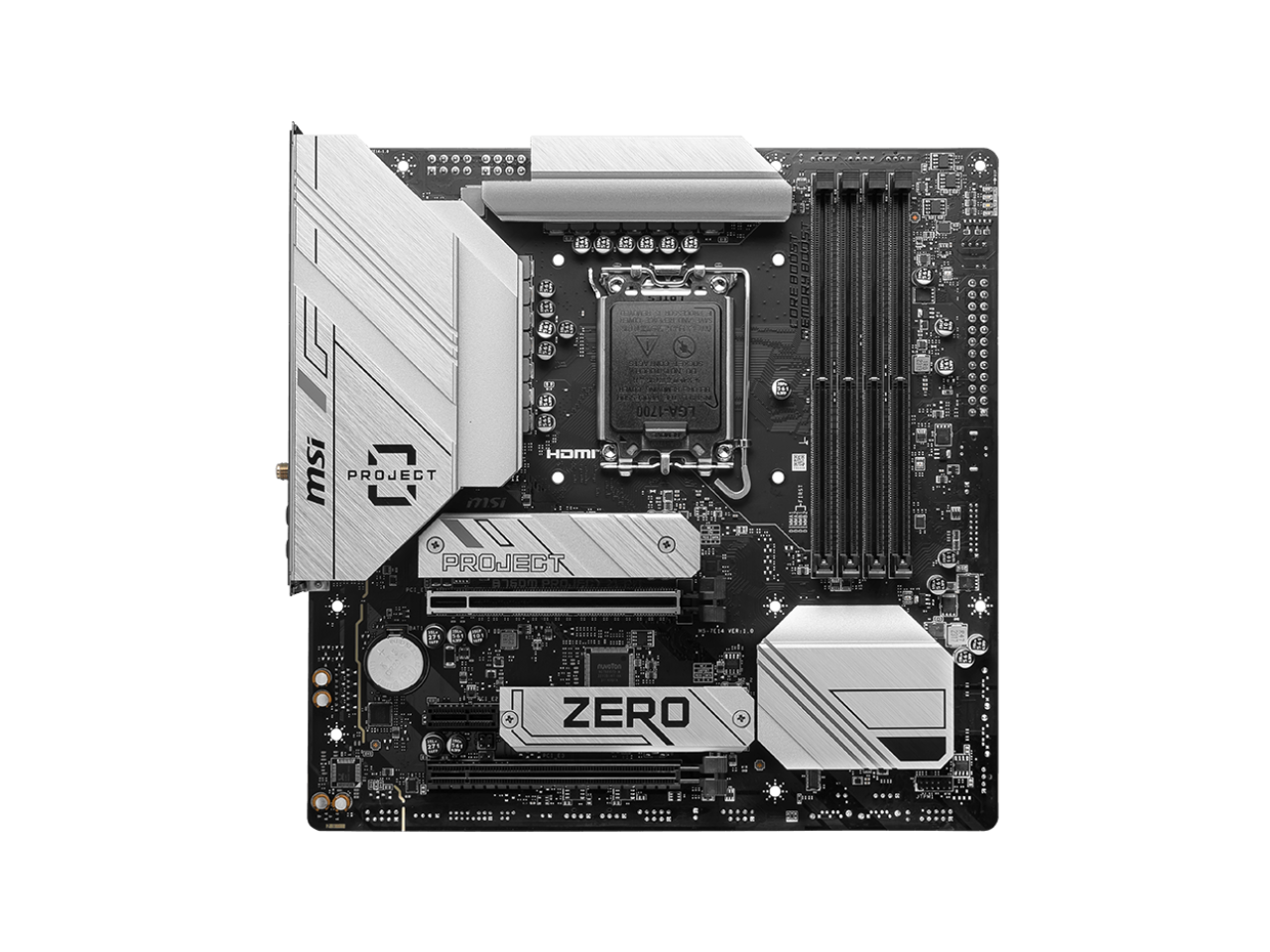 MSI B760M PROJECT ZERO Wi-Fi 6E LGA 1700 Intel B760 SATA 6Gb/s LGA1700 DDR5 Back Connect Design ...