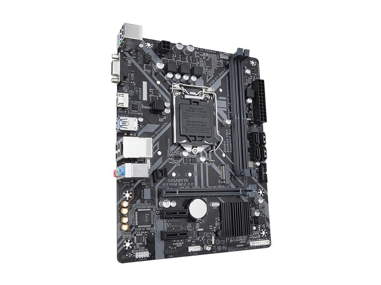 GIGABYTE H310M M.2 2.0 LGA 1151 Intel H310 SATA USB 3.1 Micro-ATX ...