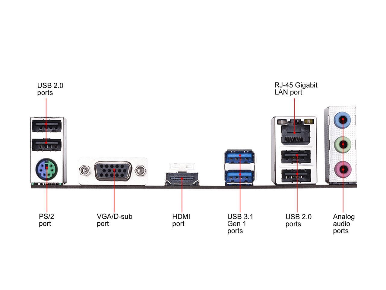 GIGABYTE H310M M.2 2.0 LGA 1151 Intel H310 SATA USB 3.1 Micro-ATX ...