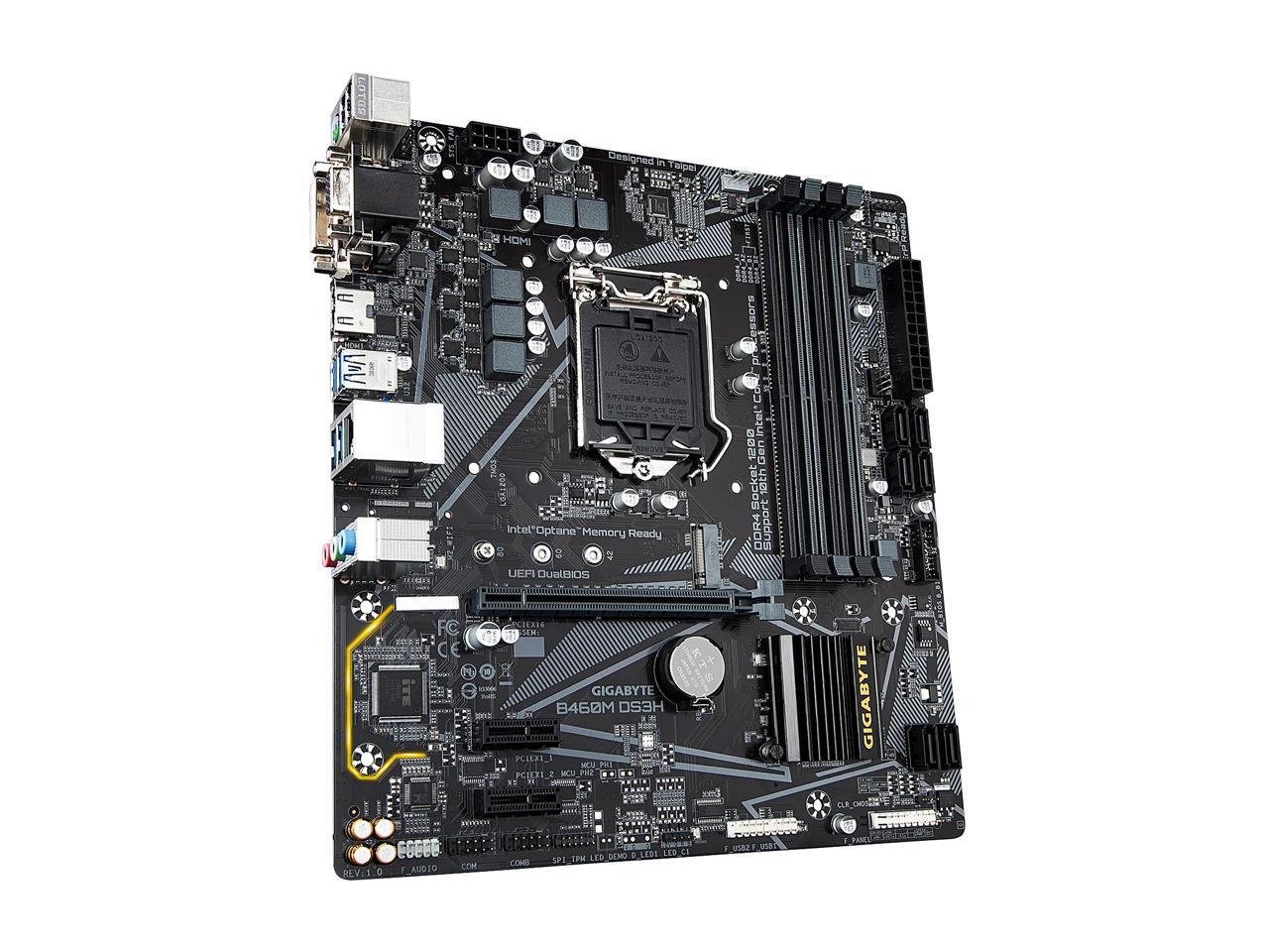 GIGABYTE B460M DS3H LGA 1200 Intel B460 Micro-ATX Motherboard with M.2 ...