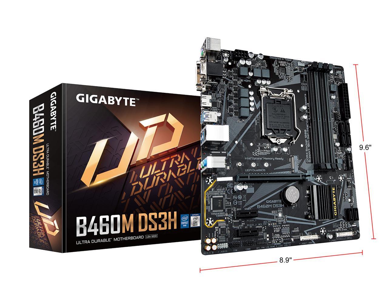 GIGABYTE B460M DS3H LGA 1200 Intel B460 Micro-ATX Motherboard with M.2 ...
