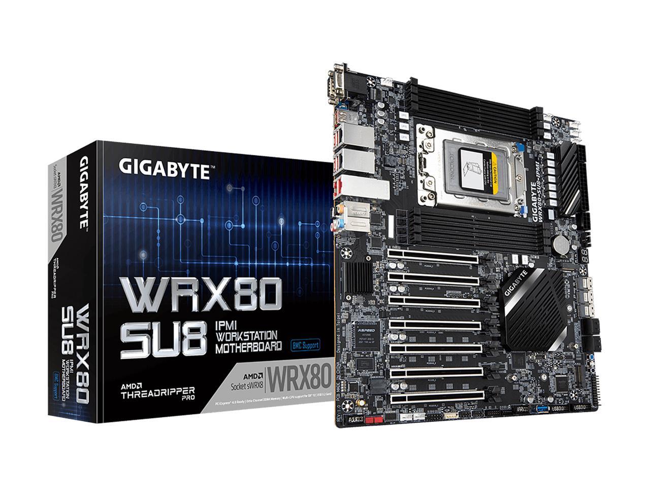 GIGABYTE AMD WRX80 Motherboard with sWRX8 4094 Socket, 8-Channel DDR4 ...