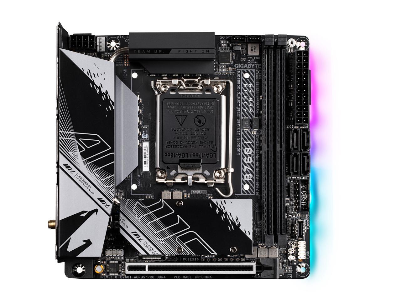 GIGABYTE B760I AORUS PRO DDR4 LGA 1700 Intel B760 Mini-ITX Motherboard with DDR4, Dual M.2, PCIe ...