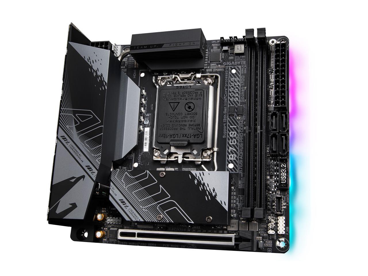 GIGABYTE B760I AORUS PRO DDR4 LGA 1700 Intel B760 Mini-ITX Motherboard with DDR4, Dual M.2, PCIe ...