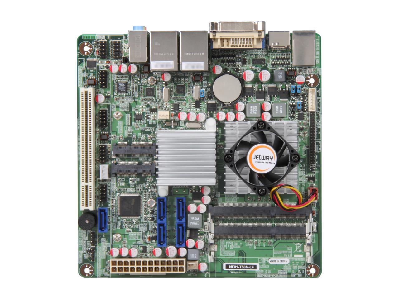 JetWay JNF81-T56N-LF AMD eOntario (G-Series) T56N Dual Core 1.6 GHz APU ...