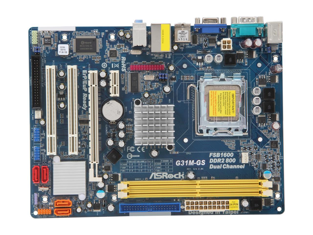 ASRock G31M-GS R2.0 LGA 775 Micro ATX Intel Motherboard - Newegg.com