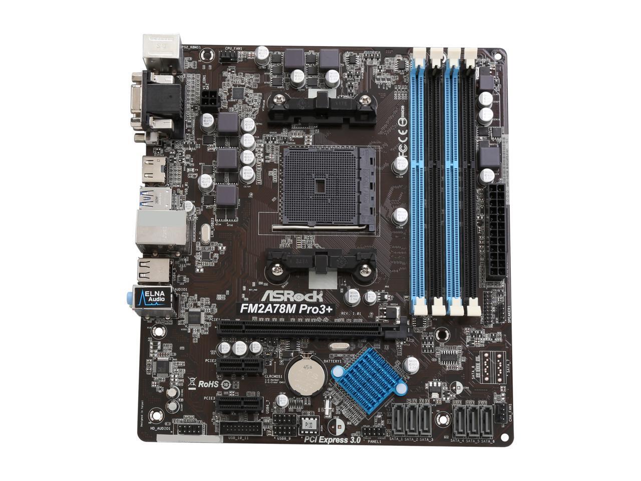 ASRock FM2A78M Pro3+ FM2+ 95W / FM2 100W Micro ATX AMD Motherboard ...