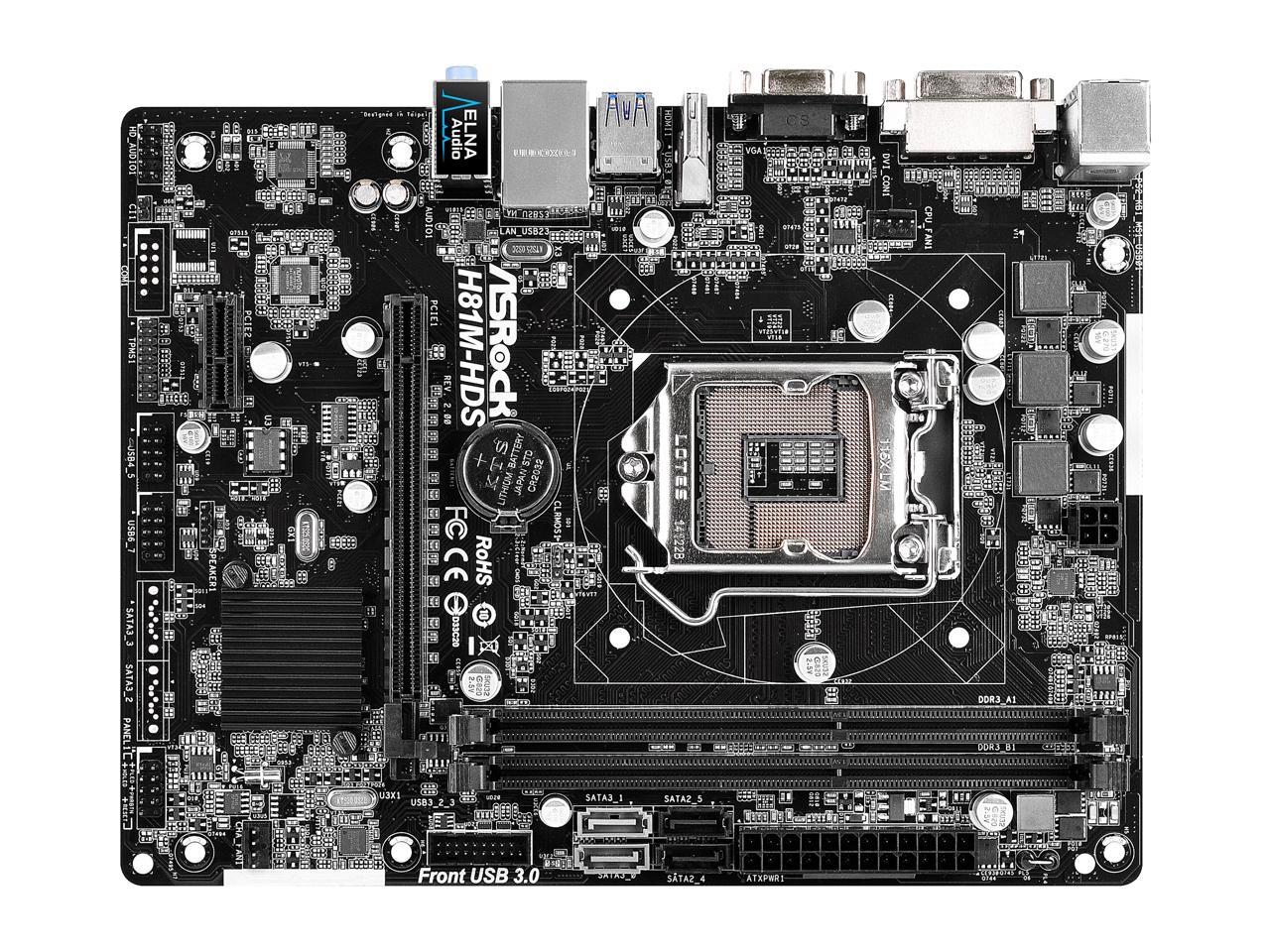 ASRock H81M-HDS R2.0 LGA 1150 Micro ATX Intel Motherboard - Newegg.com