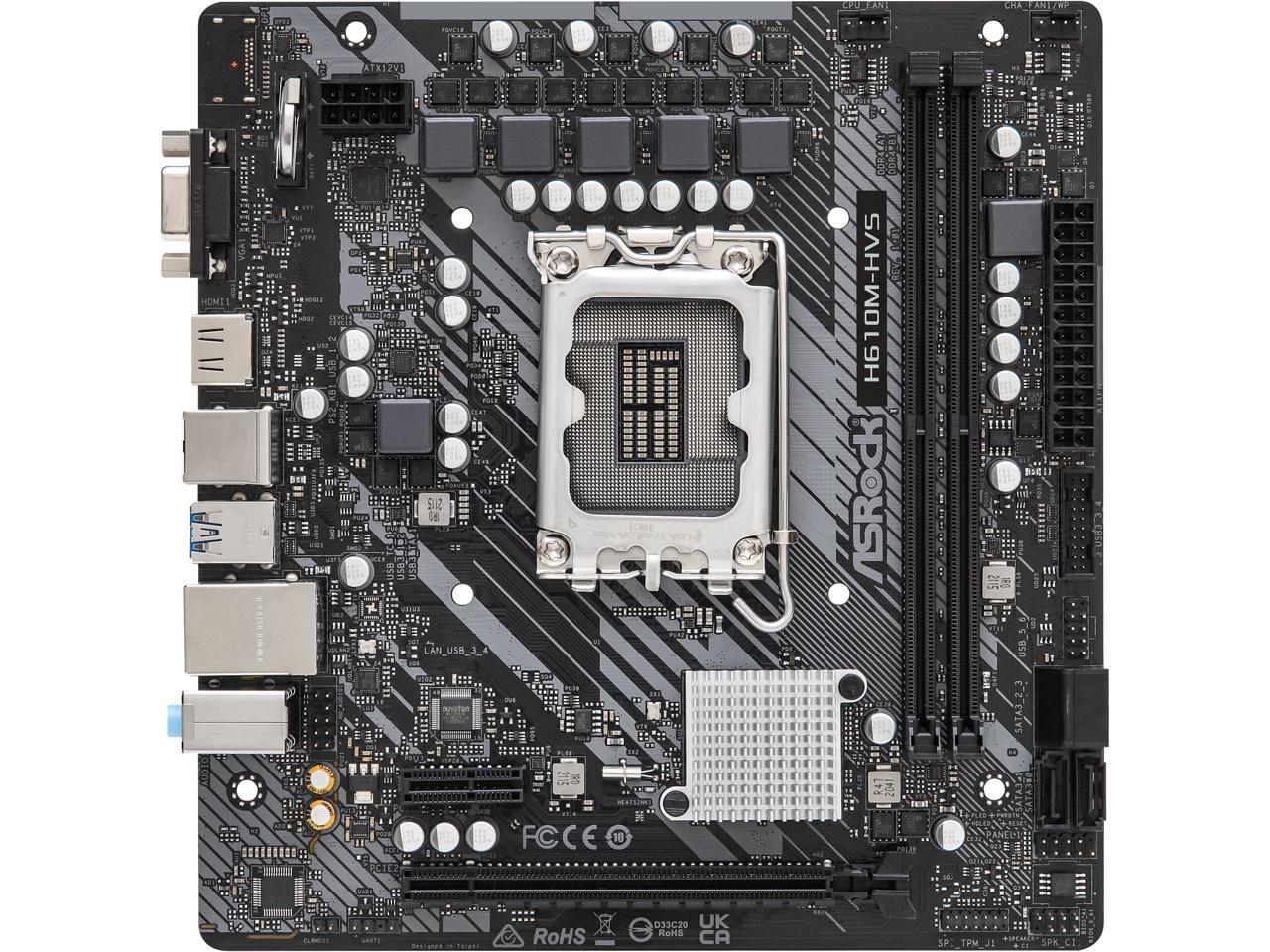 ASRock H610M HVS LGA 1700 Intel H610 SATA 6Gb s DDR4 Micro ATX