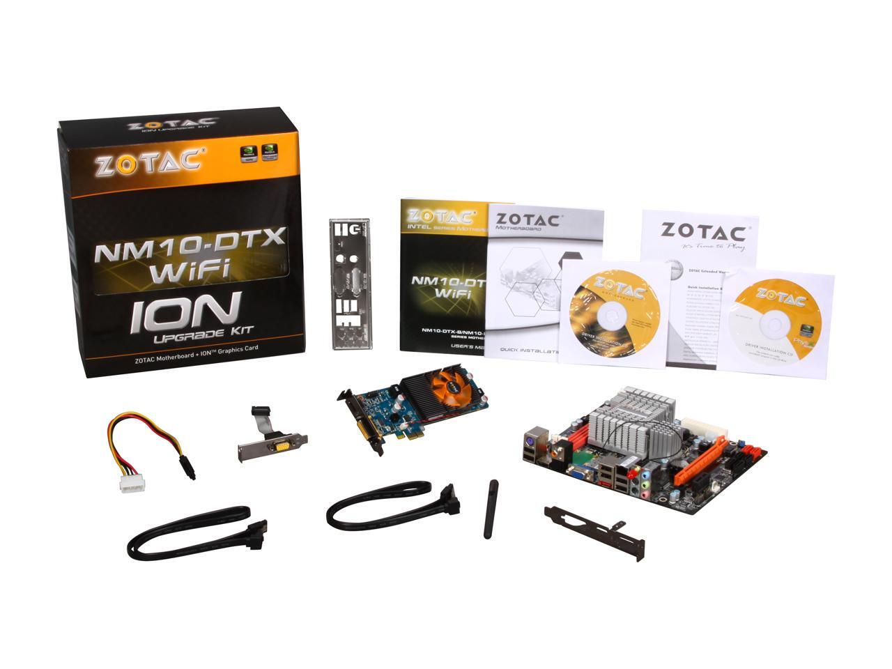 ZOTAC NM10-B-E-ION Intel Atom D510 (1.66GHz, dual-core) Mini DTX ...