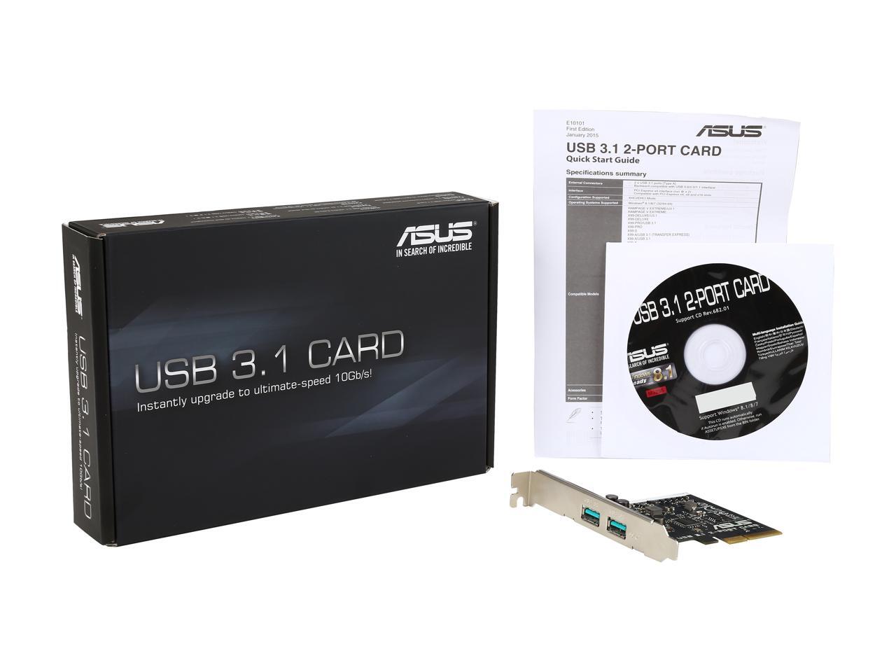 ASUS Model USB 3.1 TYPE-A CARD USB 3.1 Dual Type-A PCIe Card - Newegg.com