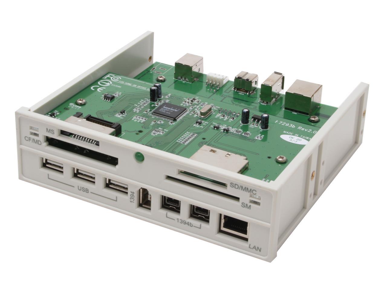 Koutech KW-F7293 Multifunction Front Panel Card Reader with USB2.0 Hub ...