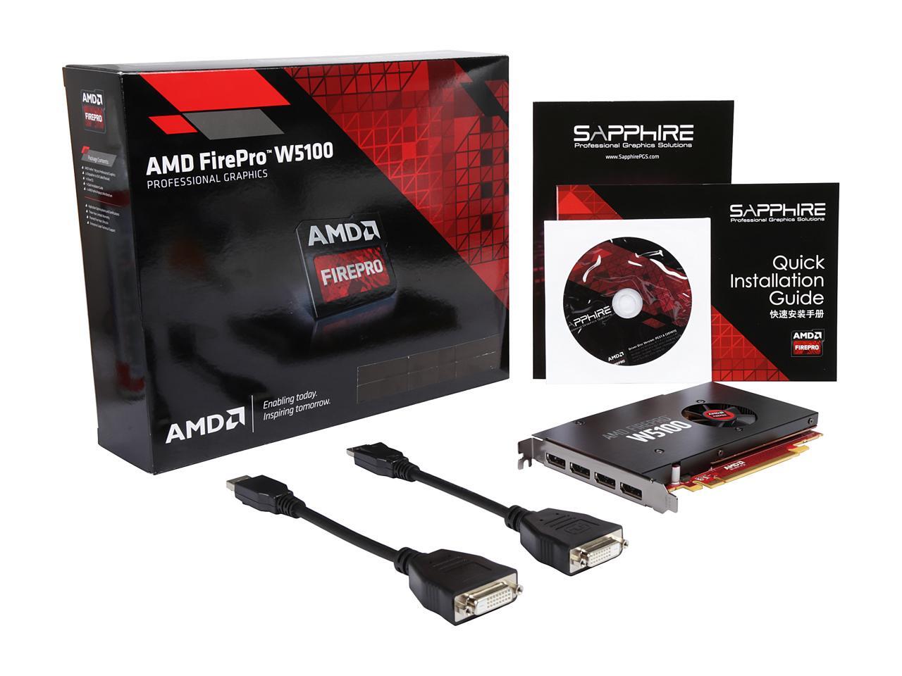 AMD FirePro W5100 100-505974 4GB 128-bit GDDR5 PCI Express 3.0 x16 ...