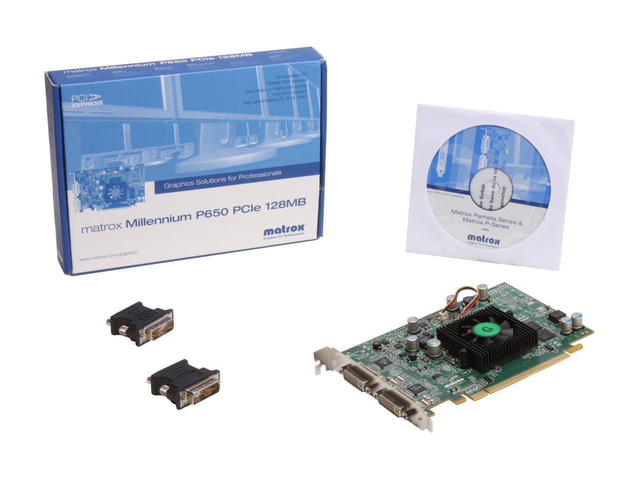 Matrox Millennium P650 P65-MDDE128F 128MB PCI Express x16 Workstation ...