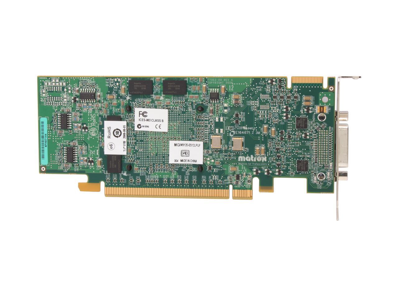 Matrox M9120-E512LPUF 512MB GDDR2 PCI Express x16 Low Profile ...