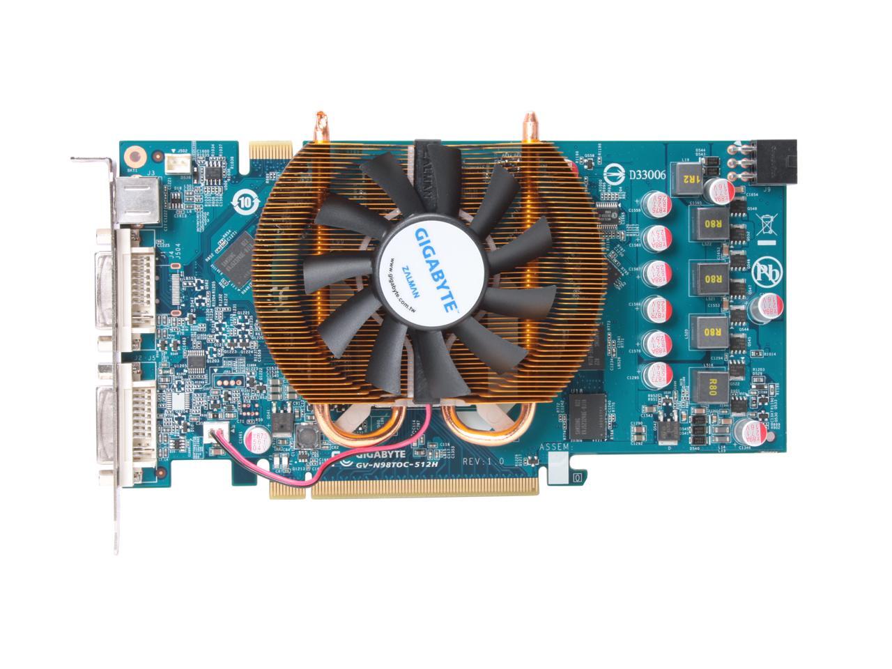 GIGABYTE GeForce 9800 GT Video Card GV-N98TOC-512H - Newegg.com