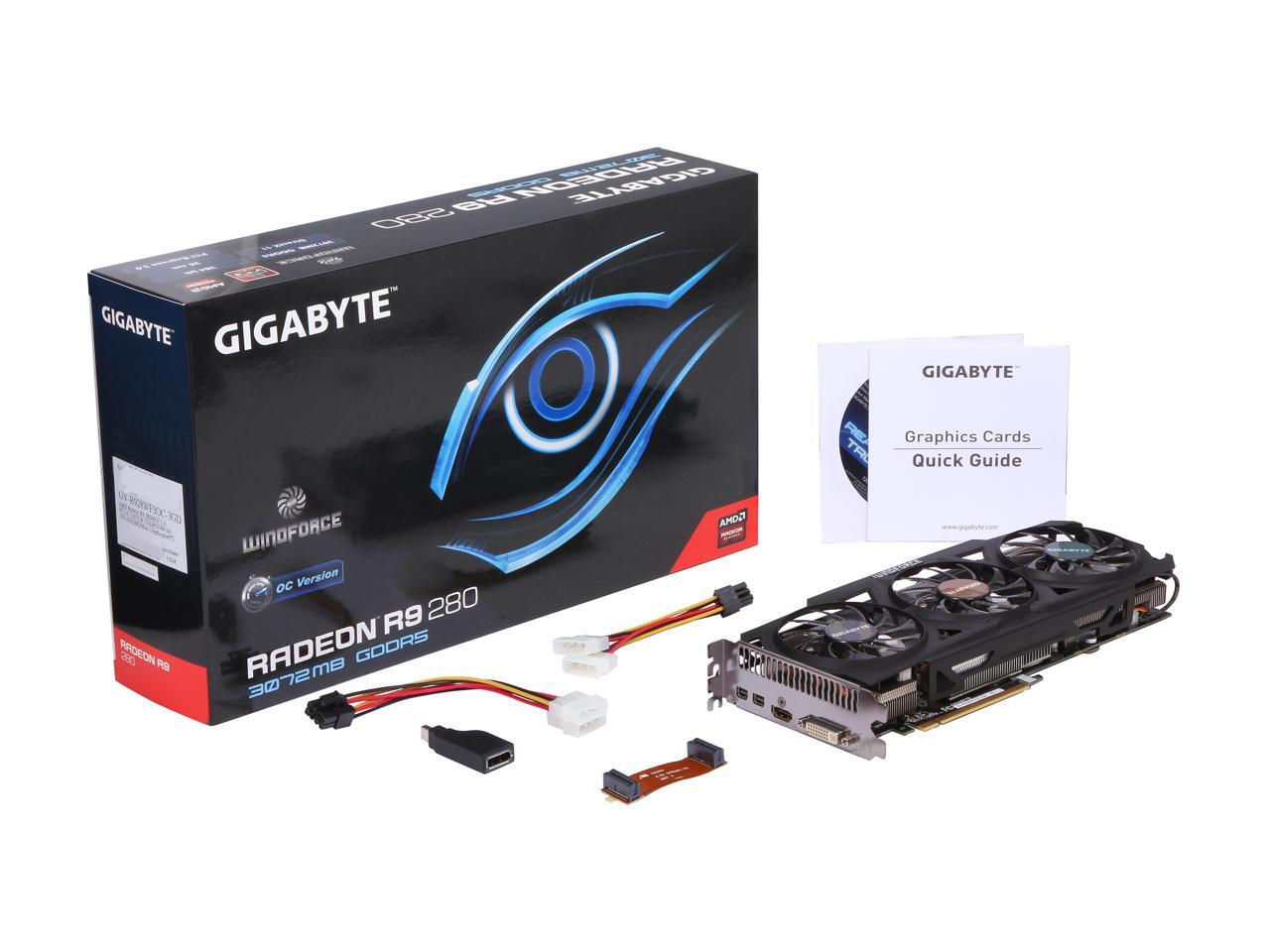 GIGABYTE Radeon R9 280 Video Card GV-R928WF3OC-3GD - Newegg.ca