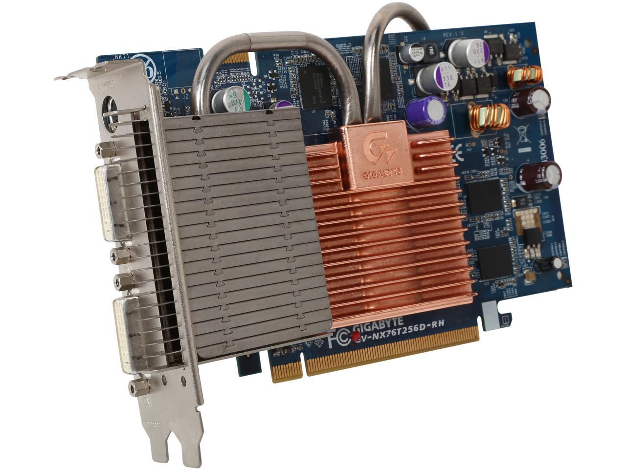 Refurbished: GIGABYTE GeForce 7600GT Silent Pipe II, Lead Free Video ...