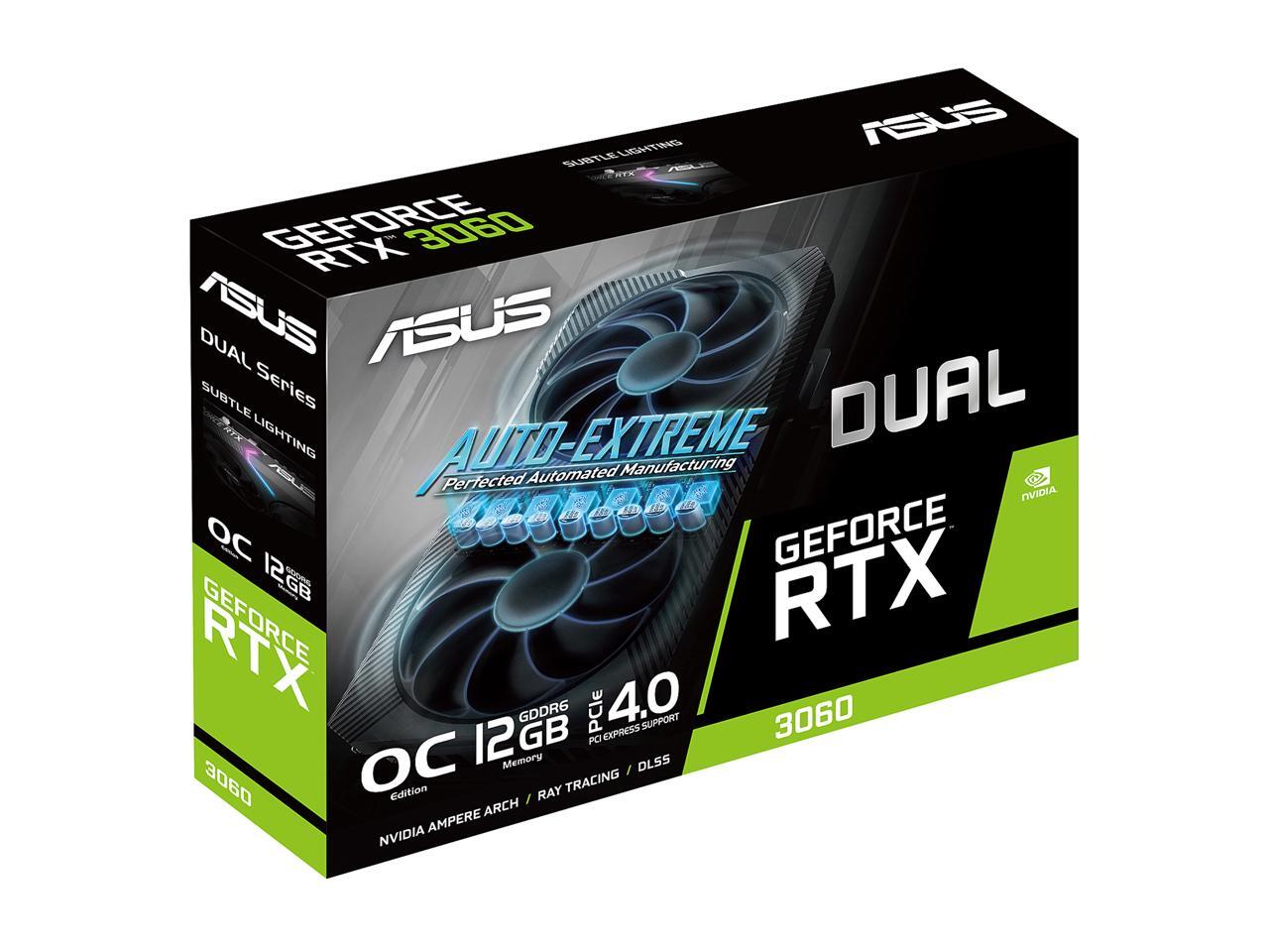 ASUS DUAL GeForce RTX 3060 OC Edition Gaming Graphics Card (PCIe 4.0 ...