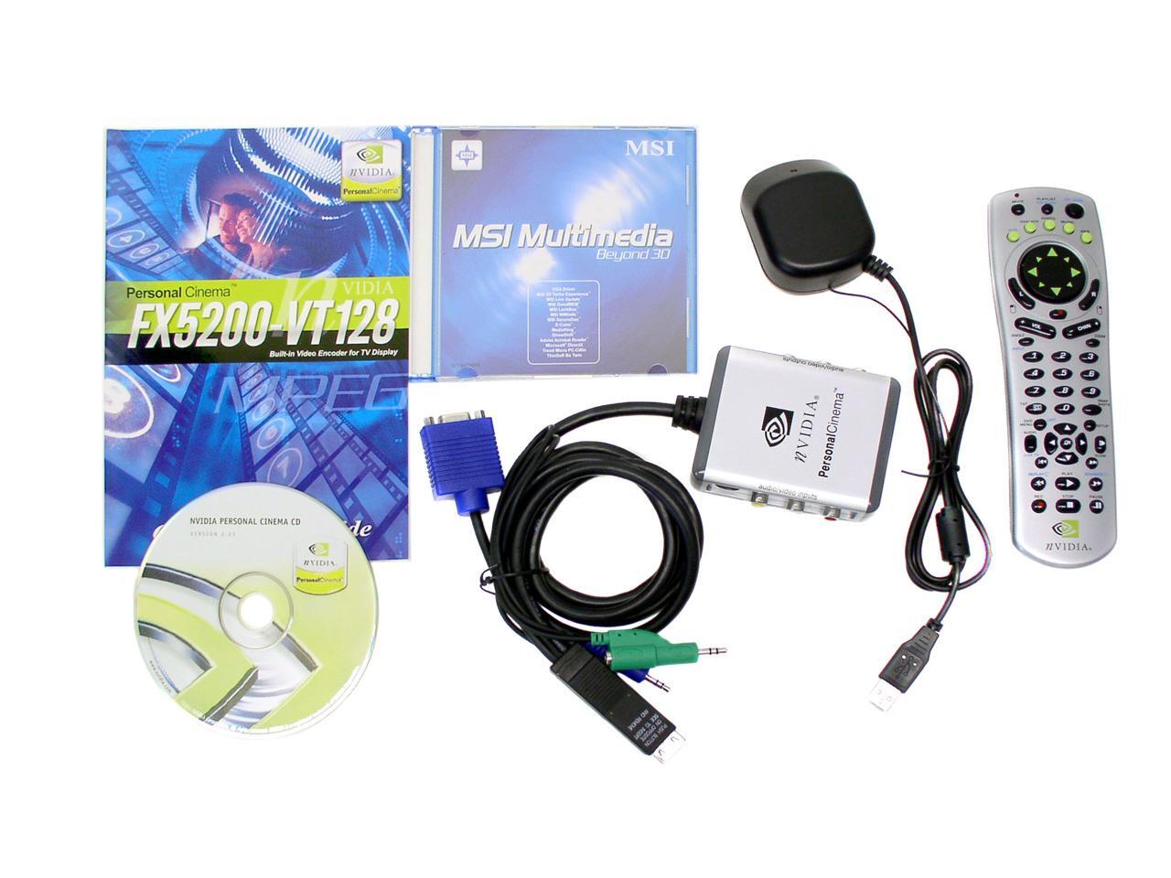 MSI GeForce FX 5200 Video Card Personal Cinema PC5200-VT128 - Newegg.com