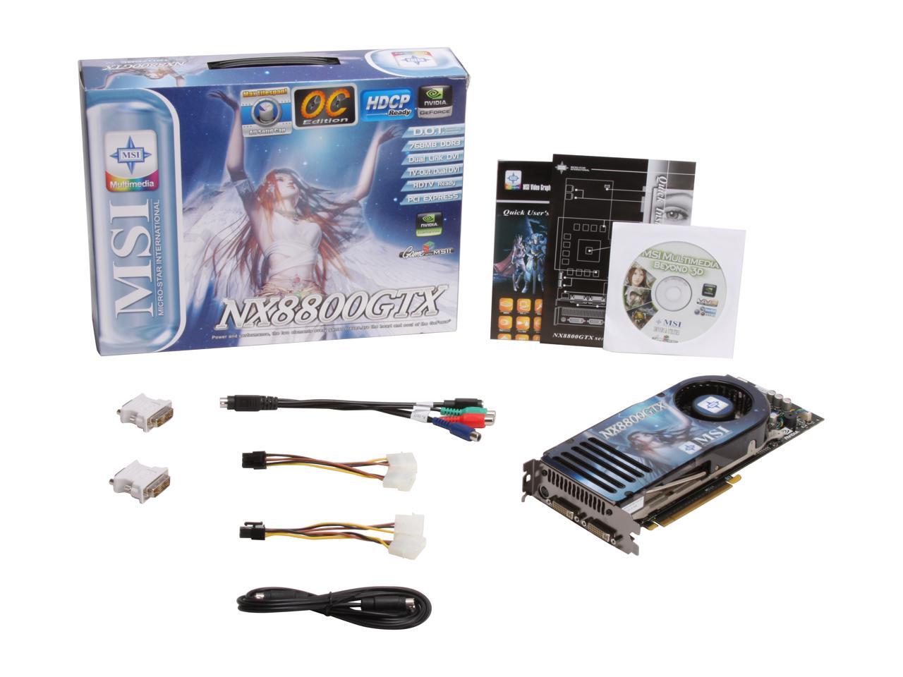 MSI GeForce 8800 GTX Video Card NX8800GTX 768M OC - Newegg.com