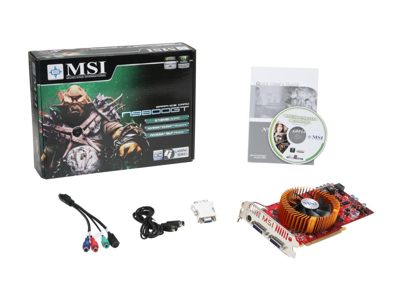 MSI GeForce 9800 GT Video Card N9800GT-T2D512-OC V2 - Newegg.com