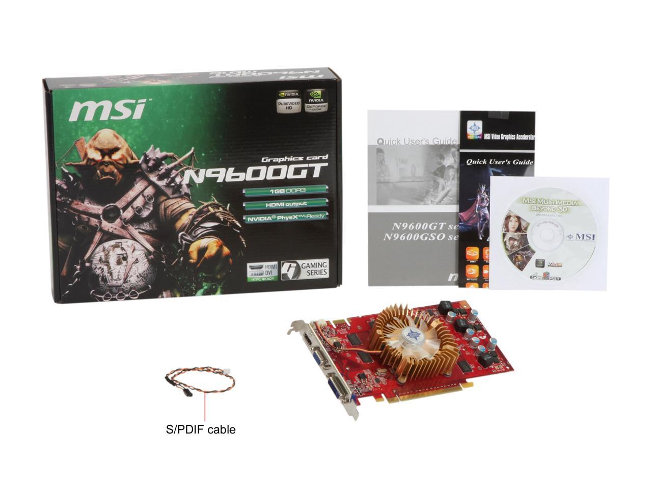 MSI GeForce 9600 GT Video Card N9600GT-MD1G - Newegg.ca