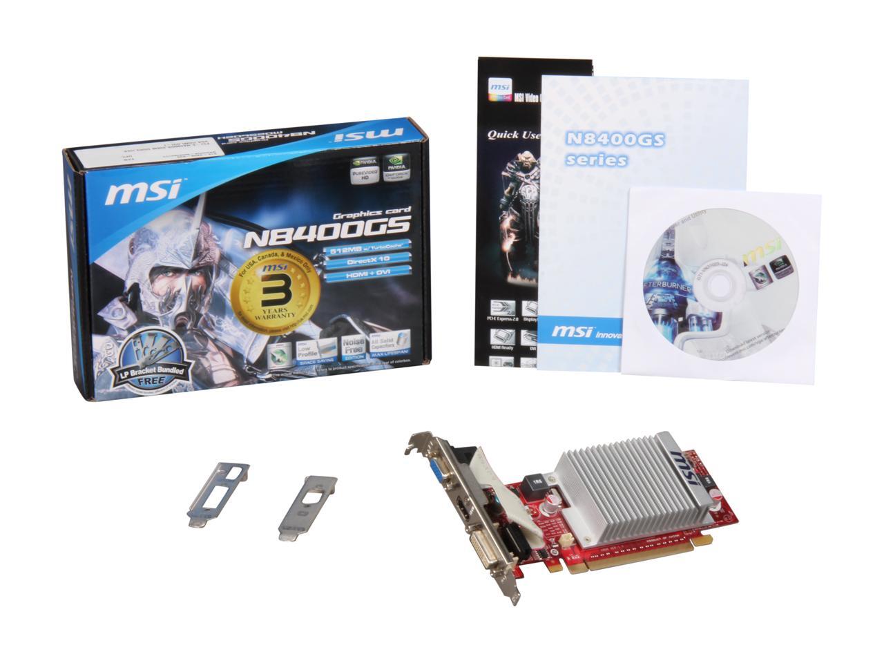 MSI GeForce 8400 GS Video Card N8400GS-MD256H/TC - Newegg.com