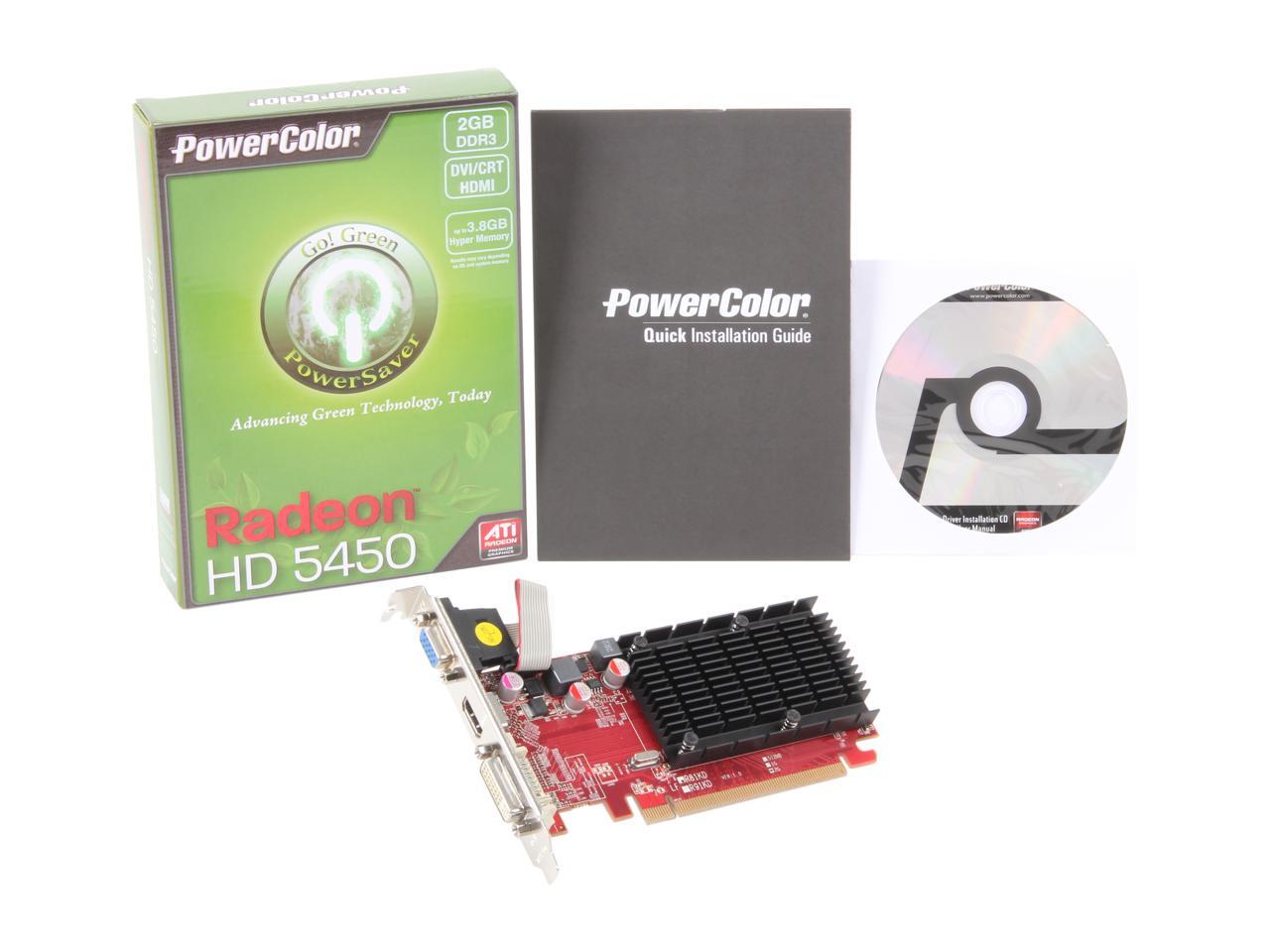 PowerColor Go! Green Radeon HD 5450 Video Card AX5450 2GBK3-SHV2 ...