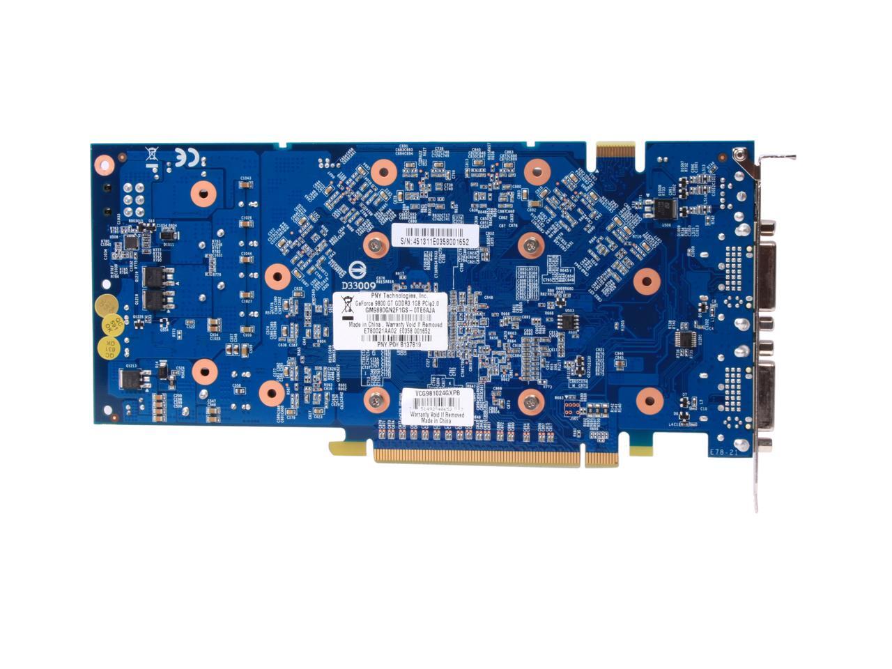 PNY VCG981024GXEB-FLB GeForce 9800 GT Hybrid Power 1GB 256-bit GDDR3 ...